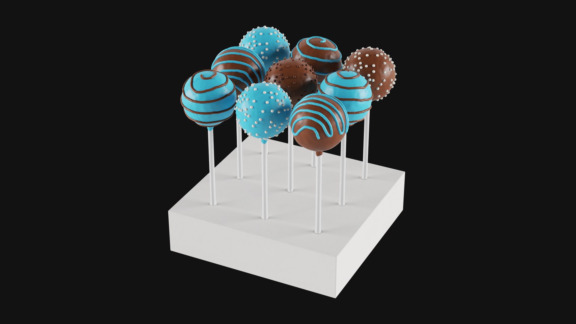Chocolate Cake Pops 02 3D model - TurboSquid 2181043