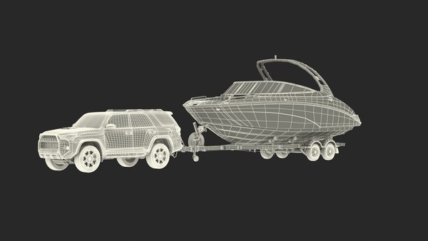 3D Crossover With Boat Trailer - TurboSquid 1967981