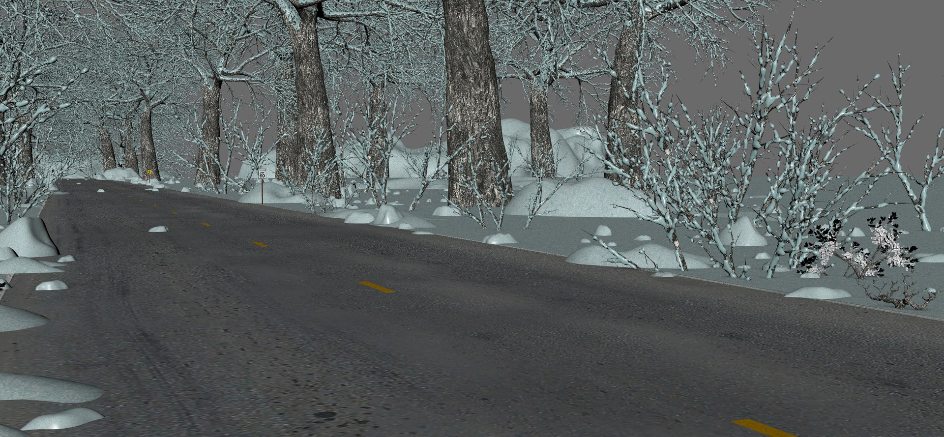 3D Model Road Winter - TurboSquid 1488425