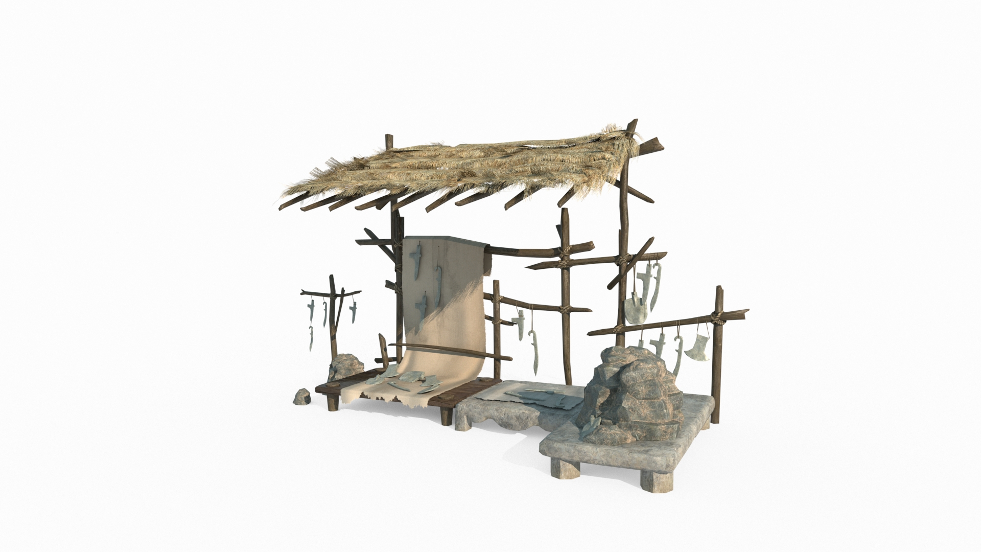 Ancient Asian Tool Stall 3D Model - TurboSquid 2144377