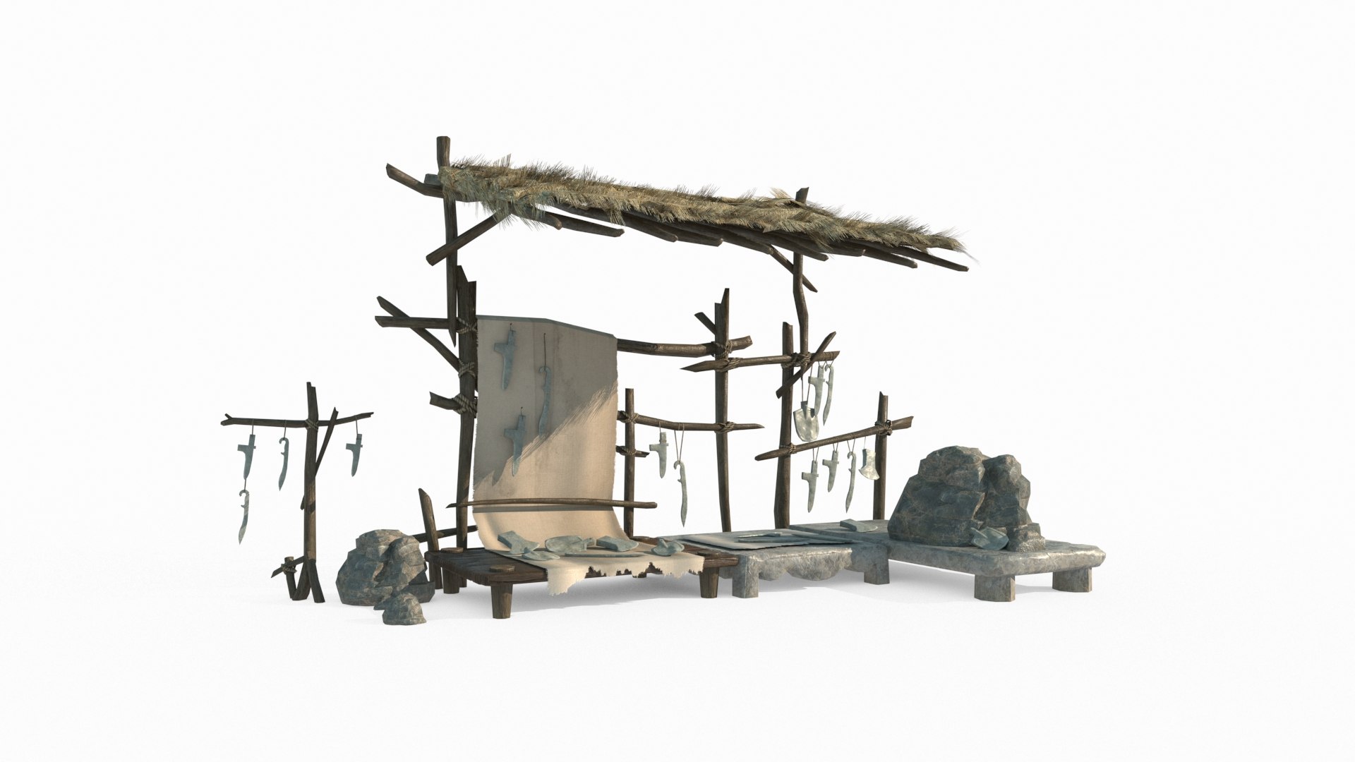 Ancient Asian Tool Stall 3D Model - TurboSquid 2144377