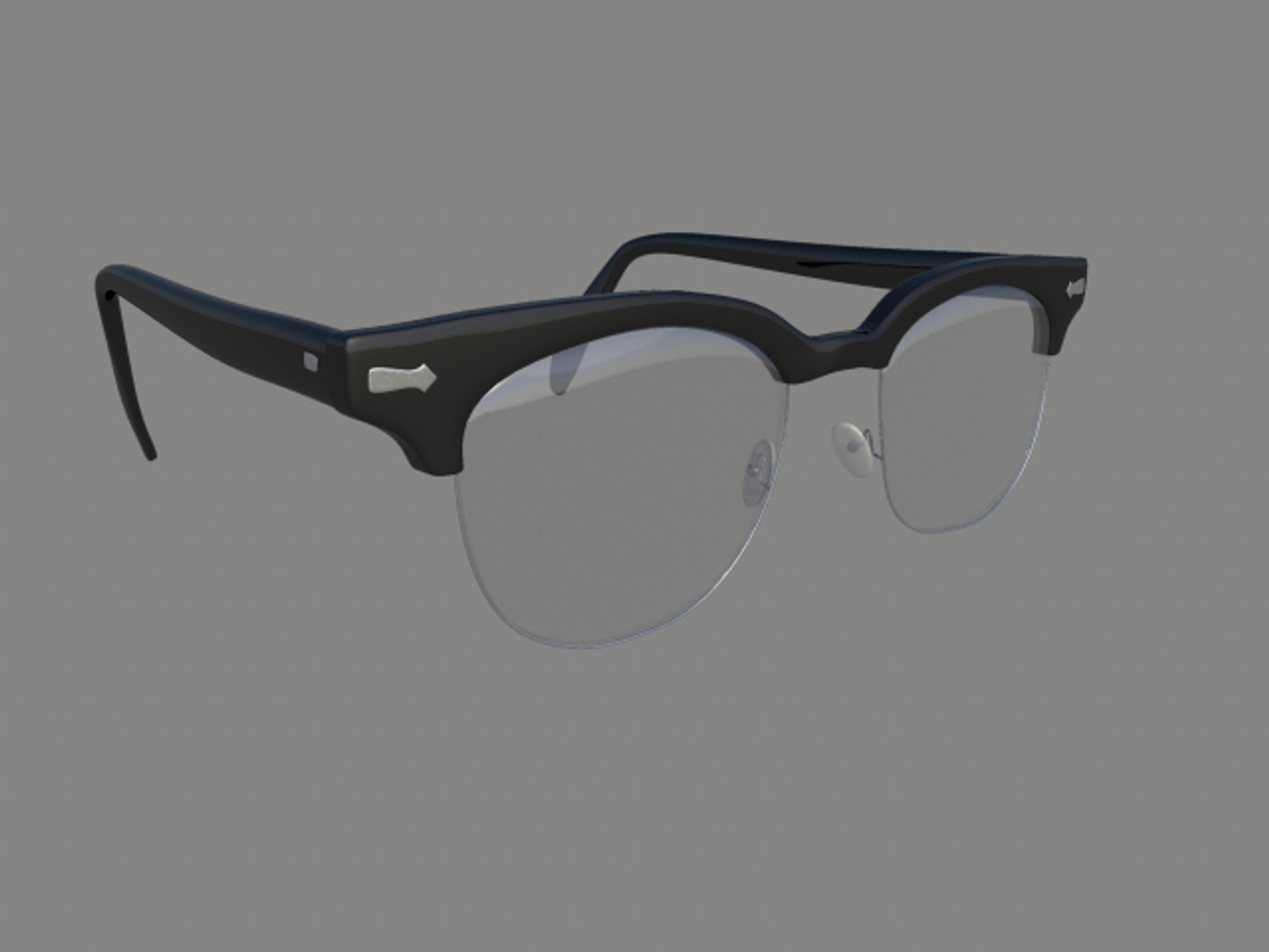 glasses horn rimmed 3d model