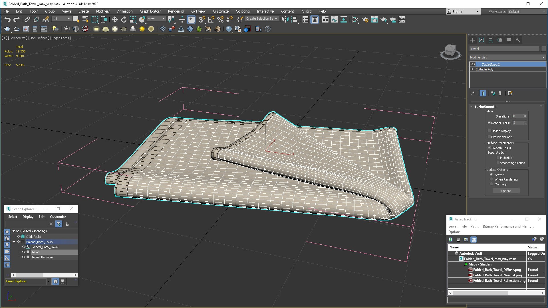 Folded Bath Towel 3D Model - TurboSquid 2314010