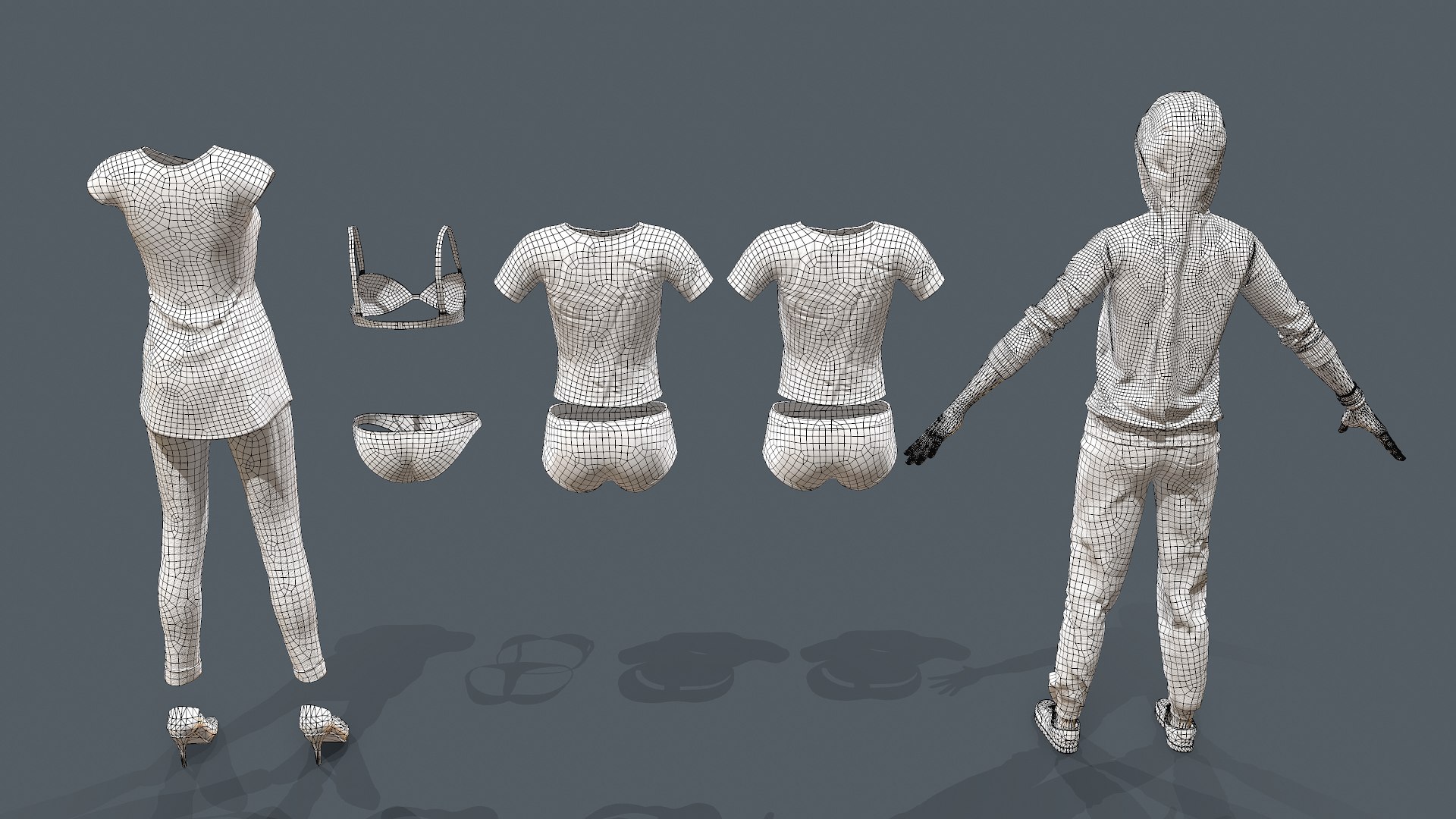3D Casual Female Clothes Pack Model - TurboSquid 1374226