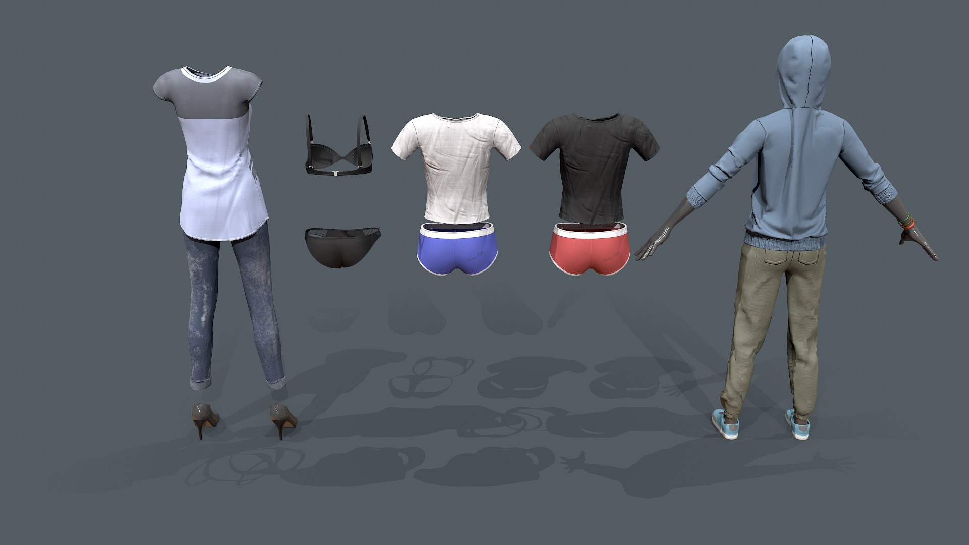 3D Casual Female Clothes Pack Model - TurboSquid 1374226