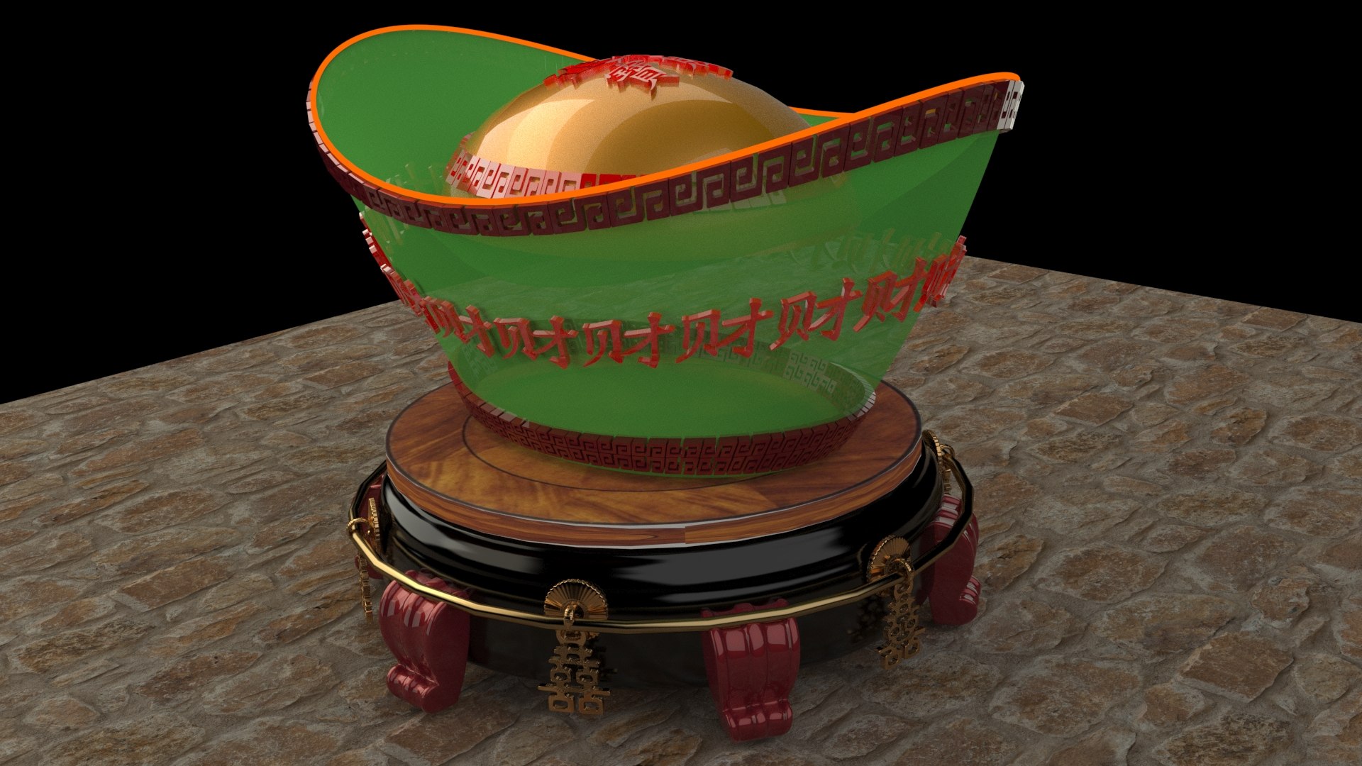 Chinese Gold Ingot 3D Model - TurboSquid 2135388