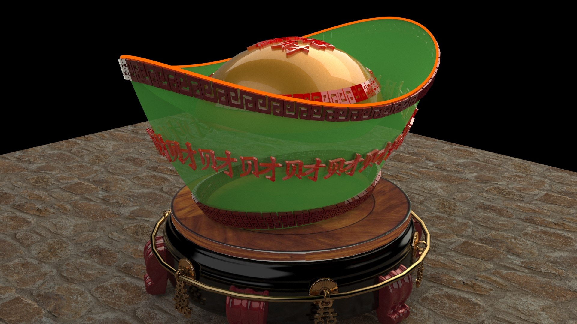 Chinese Gold Ingot 3D Model - TurboSquid 2135388