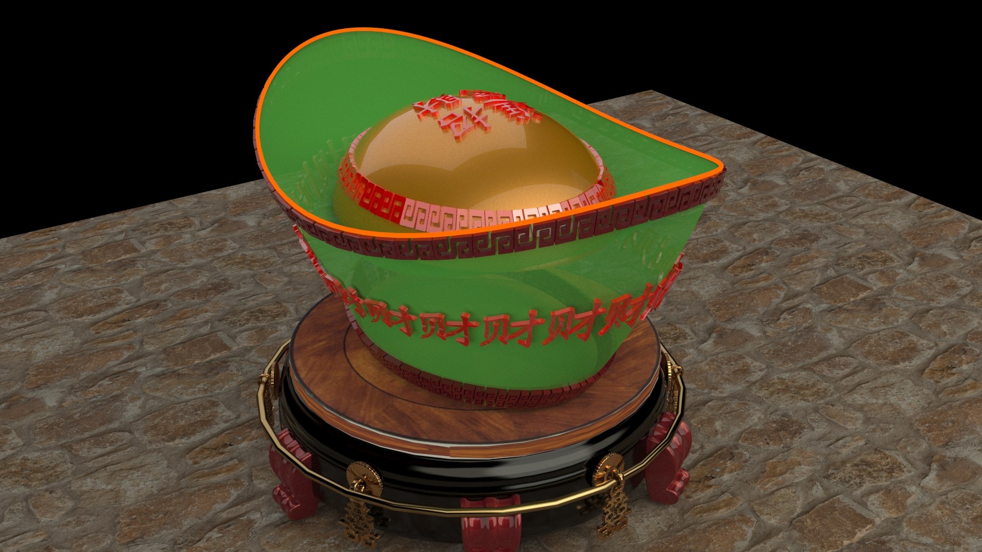 Chinese Gold Ingot 3D Model - TurboSquid 2135388