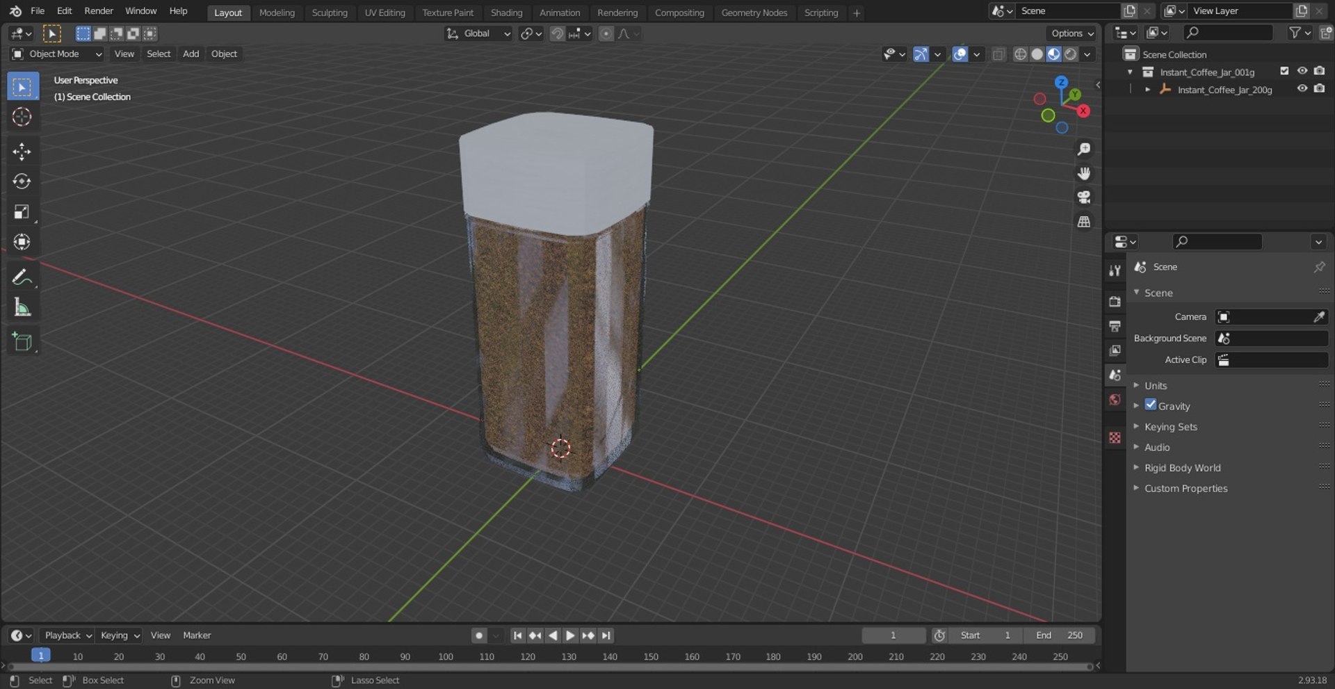 3D Model Instant Coffee Jar 200g - TurboSquid 2147289