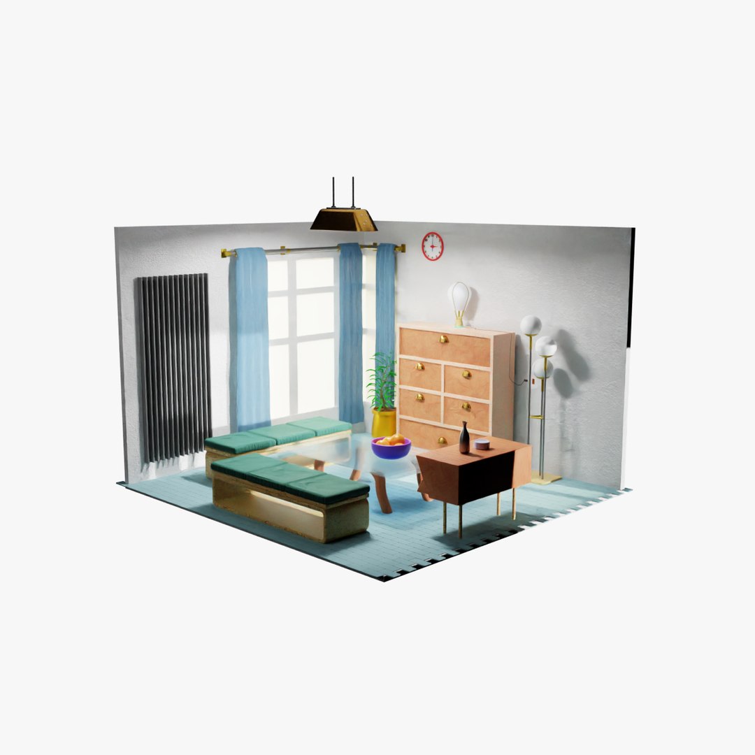 3D Modern Room With Simple Decoration 3D Model Model - TurboSquid 2034831