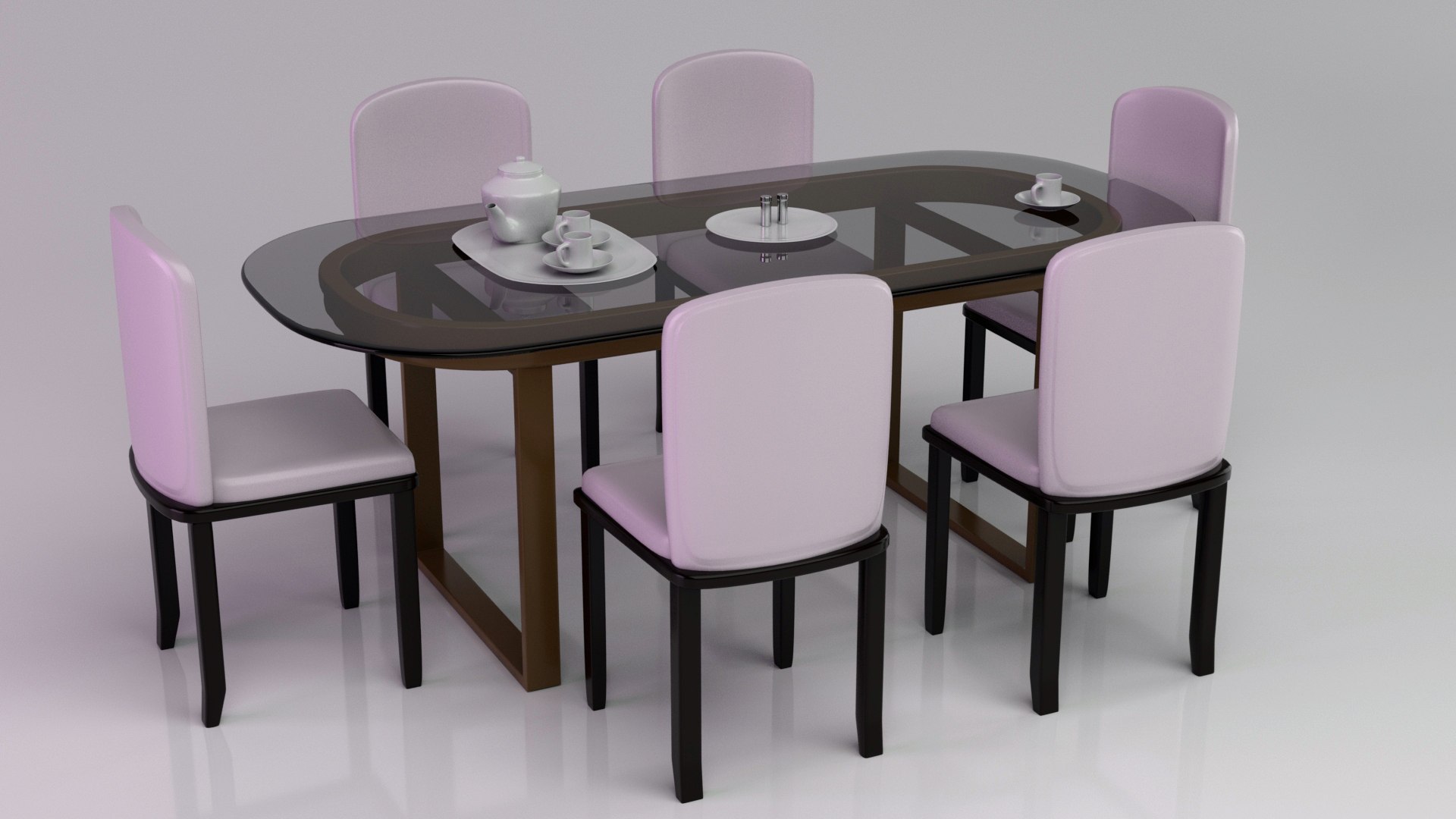 3D Dining Table and Chairs Set 3D model model - TurboSquid 2037077
