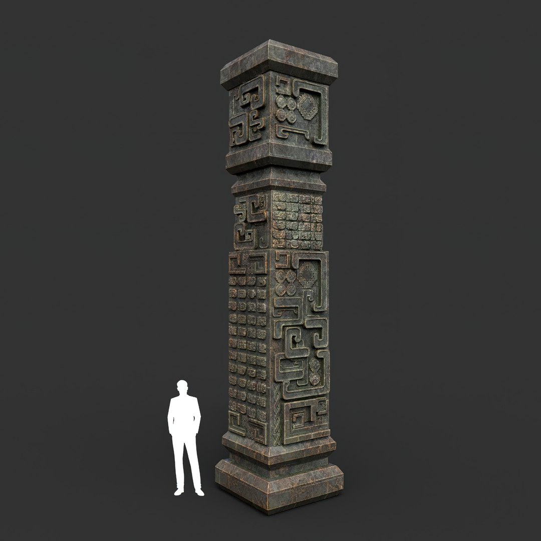 Low Poly Mayan Inca Aztec Column Modular Pack Mossy 210616 3D Model ...