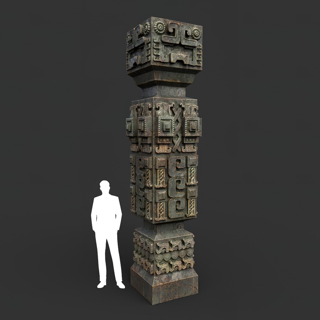 Low Poly Mayan Inca Aztec Column Modular Pack Mossy 210616 3D Model ...
