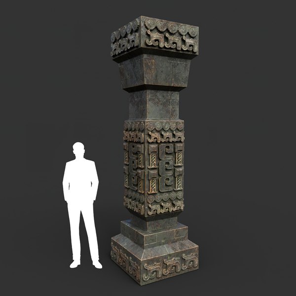 modelo 3d Paquete modular de columna azteca maya inca de baja poli ...
