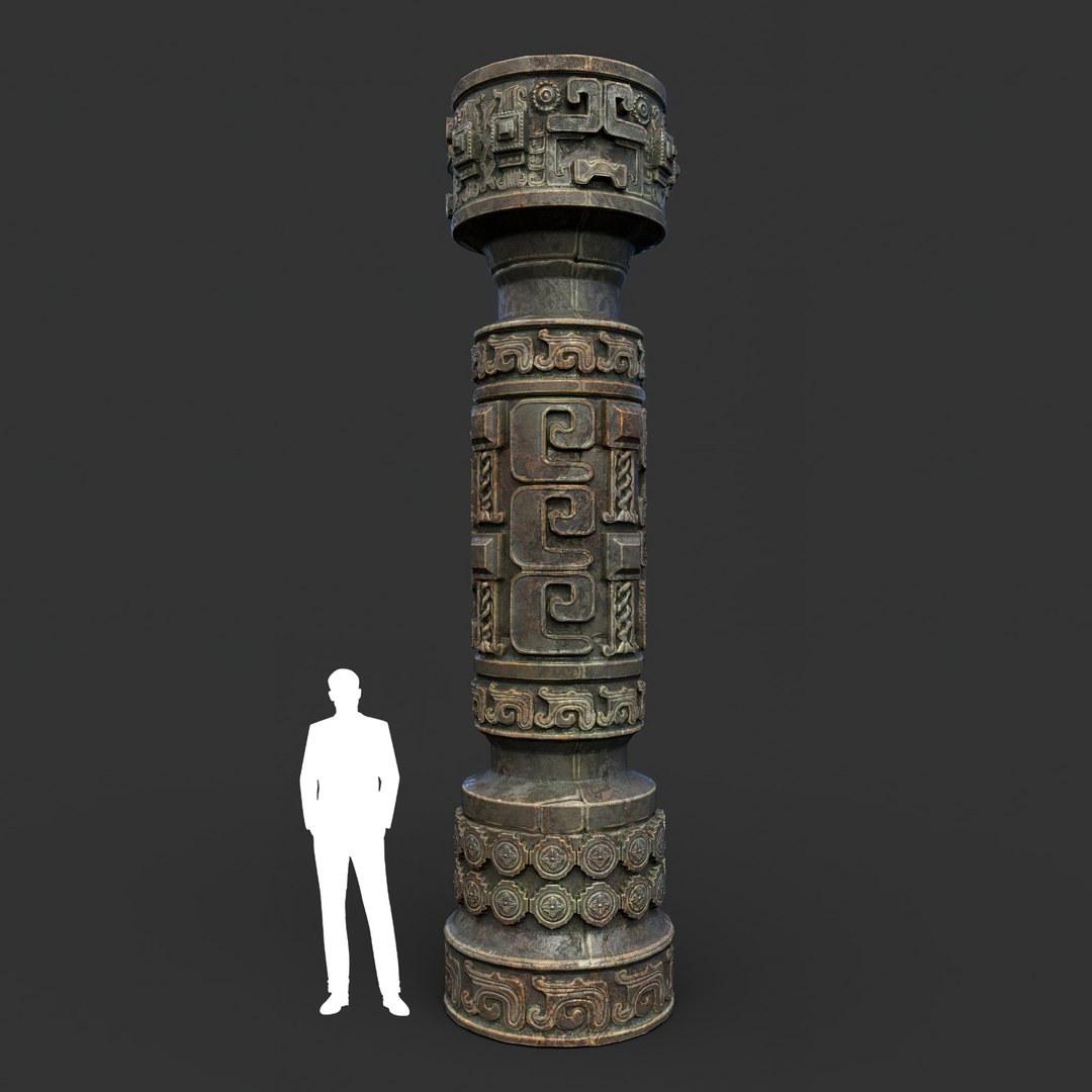 Low Poly Mayan Inca Aztec Column Modular Pack Mossy 210616 3D Model ...