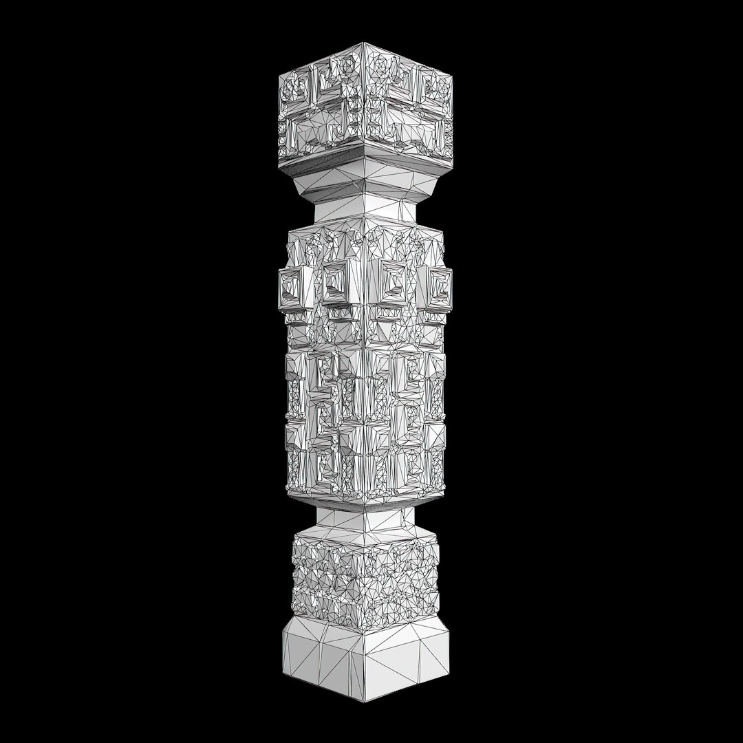 Low Poly Mayan Inca Aztec Column Modular Pack Mossy 210616 3D Model ...