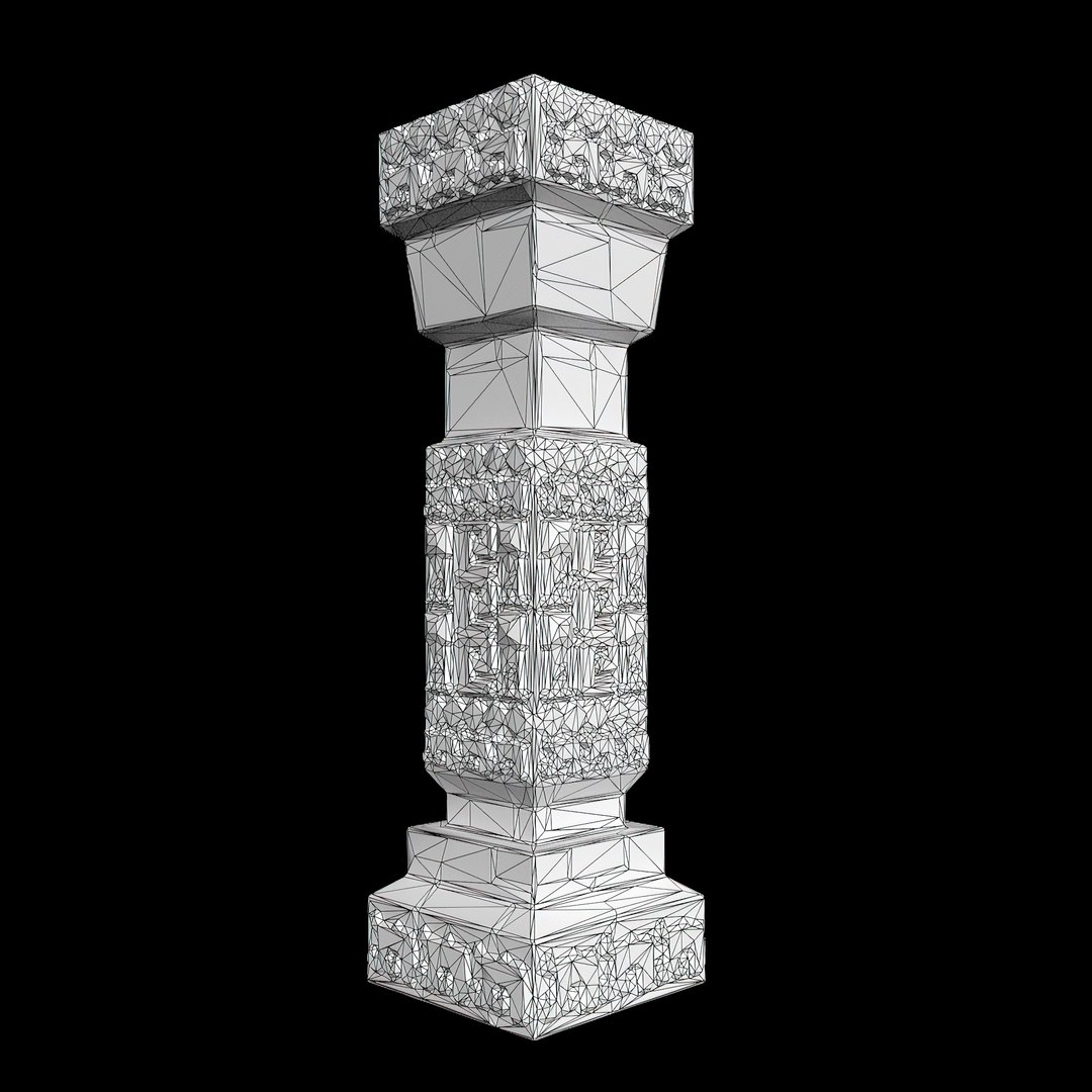 Low Poly Mayan Inca Aztec Column Modular Pack Mossy 210616 3D Model ...