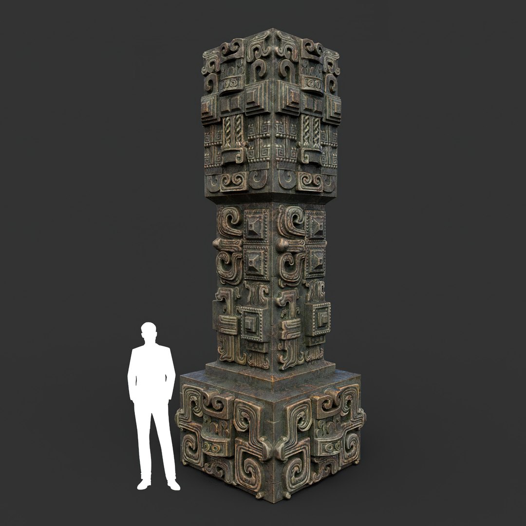 Low Poly Mayan Inca Aztec Column Modular Pack Mossy 210616 3D Model ...