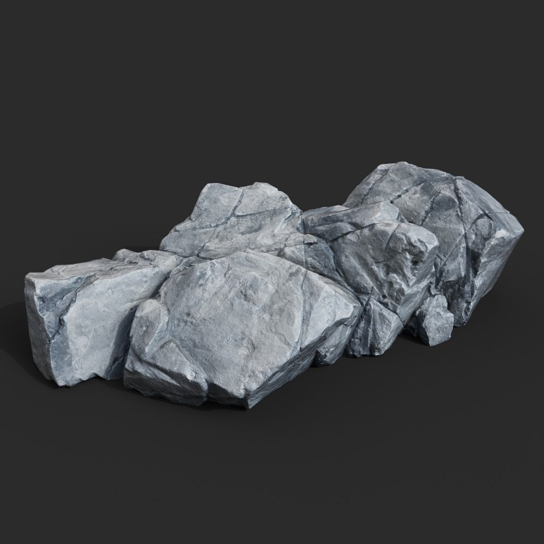 8 Low Poly BPR Gray Rock - Ultra HD 16K Texture model - TurboSquid 2162653