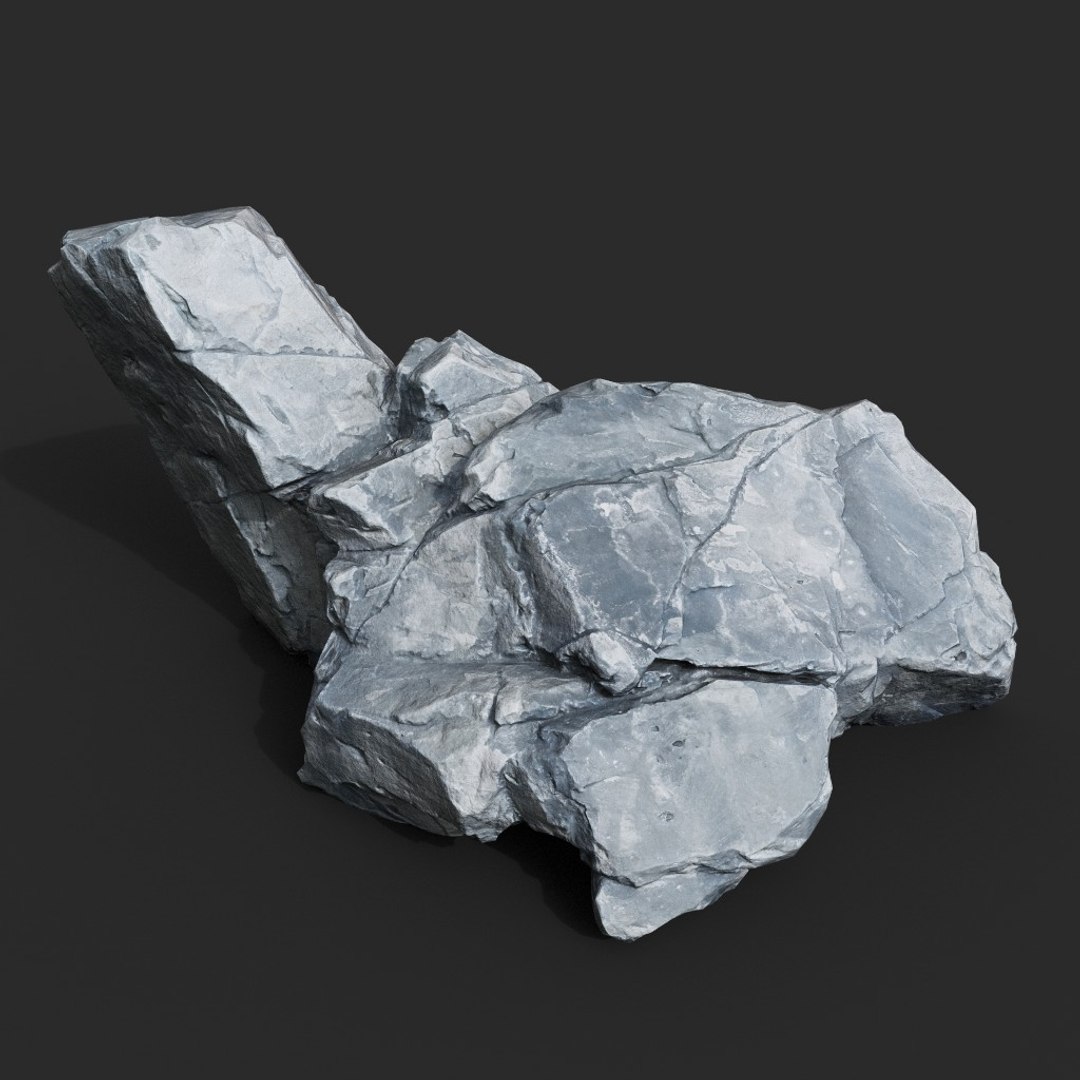 8 Low Poly BPR Gray Rock - Ultra HD 16K Texture model - TurboSquid 2162653