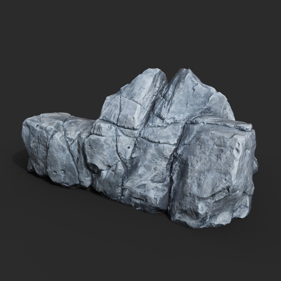 8 Low Poly BPR Gray Rock - Ultra HD 16K Texture model - TurboSquid 2162653