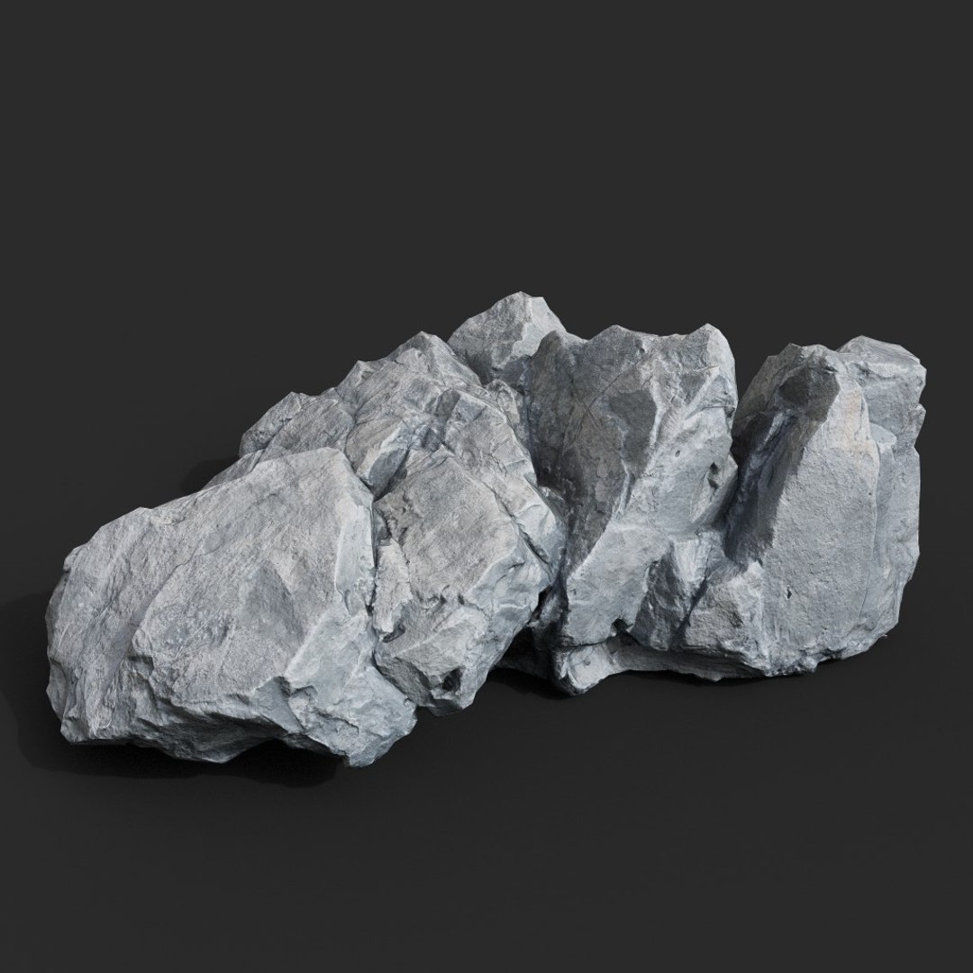 8 Low Poly BPR Gray Rock - Ultra HD 16K Texture model - TurboSquid 2162653