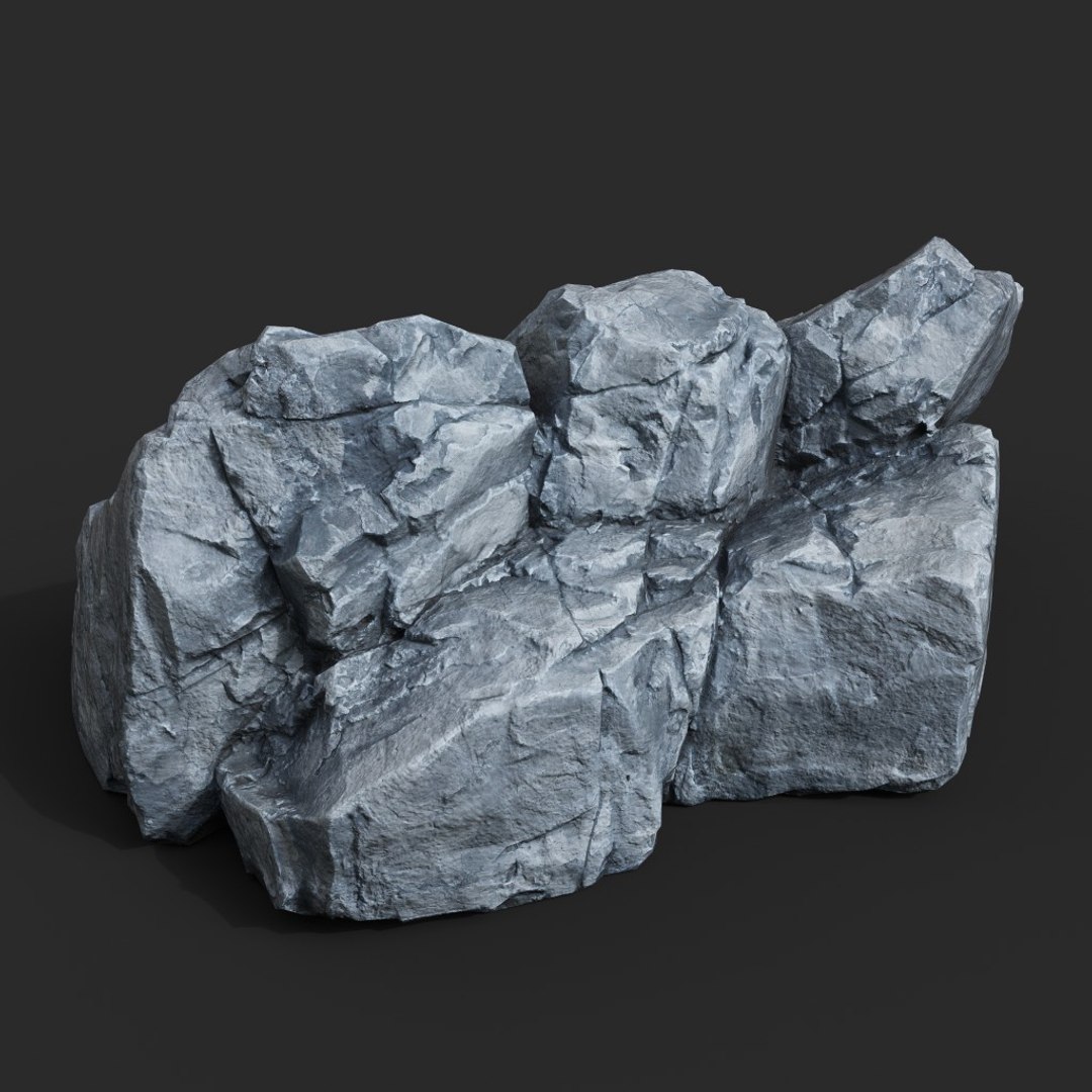 8 Low Poly BPR Gray Rock - Ultra HD 16K Texture model - TurboSquid 2162653
