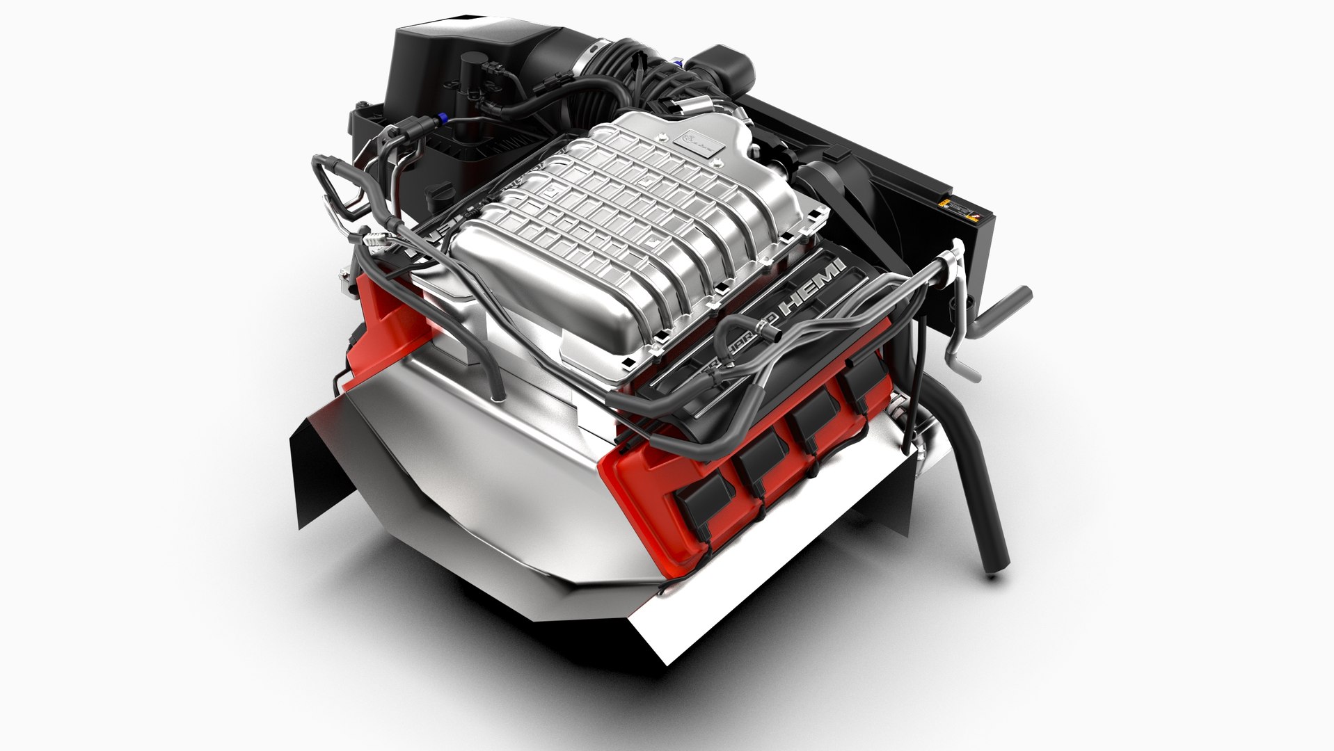 3D Dodge Hellcat Supercharged Hemi V8 Engine - TurboSquid 2308470