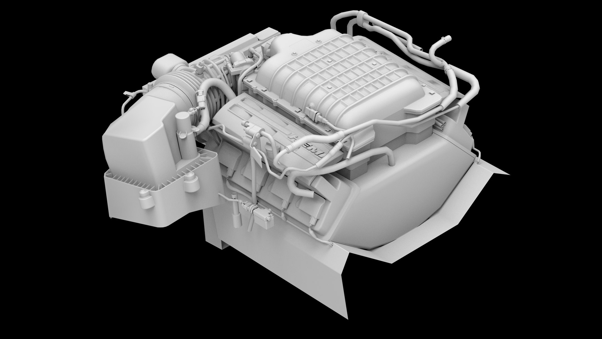 3D Dodge Hellcat Supercharged Hemi V8 Engine - TurboSquid 2308470