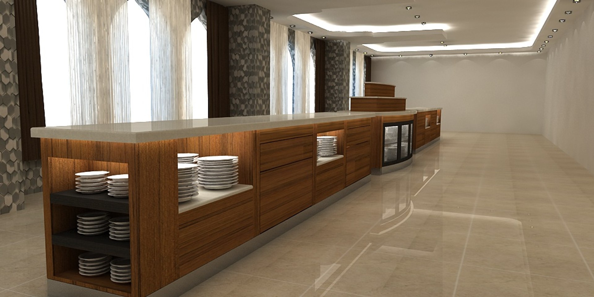 Restaurant Buffet 3D Model - TurboSquid 1402725