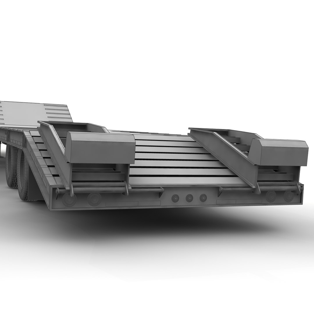 flatbed trailer 3d model