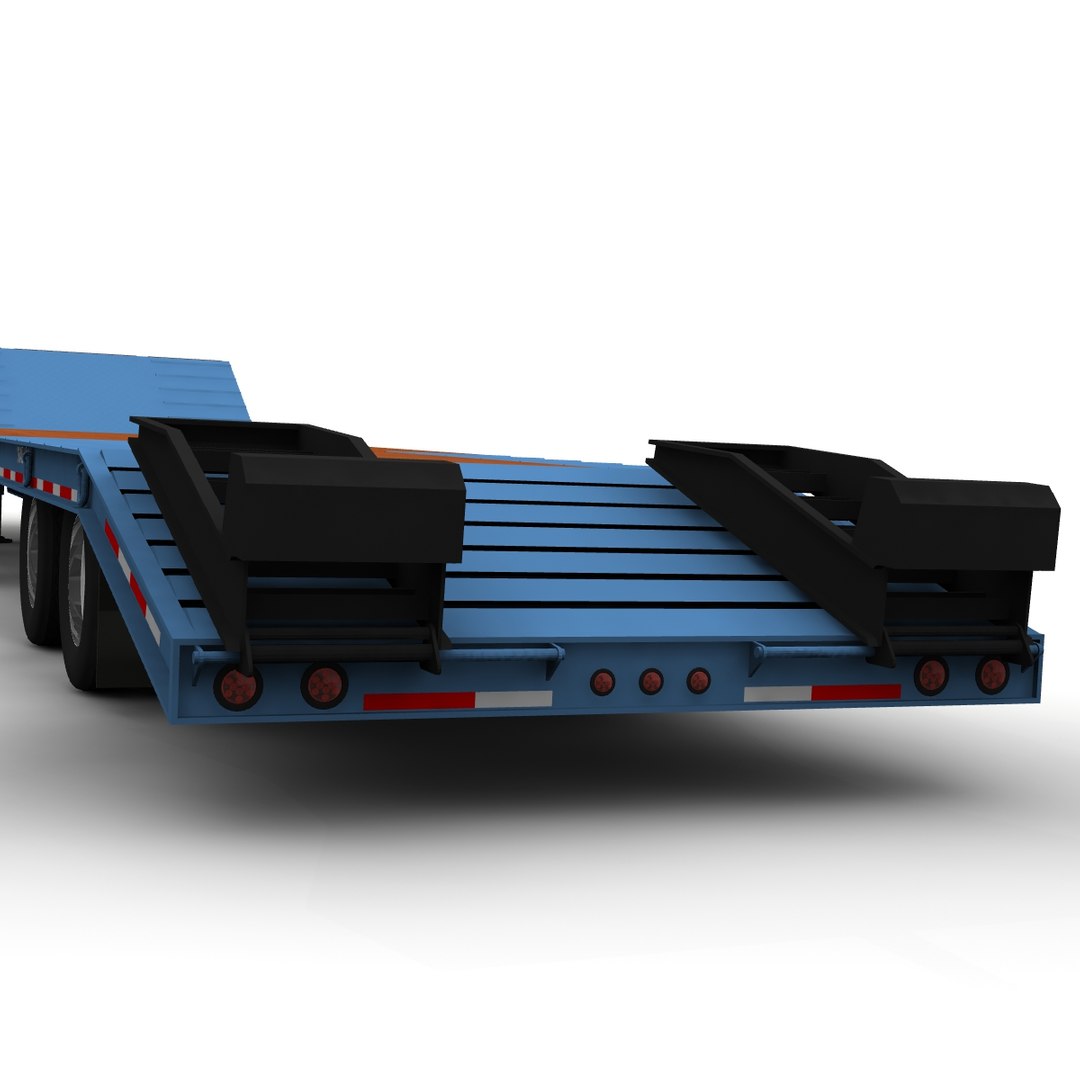 flatbed trailer 3d model