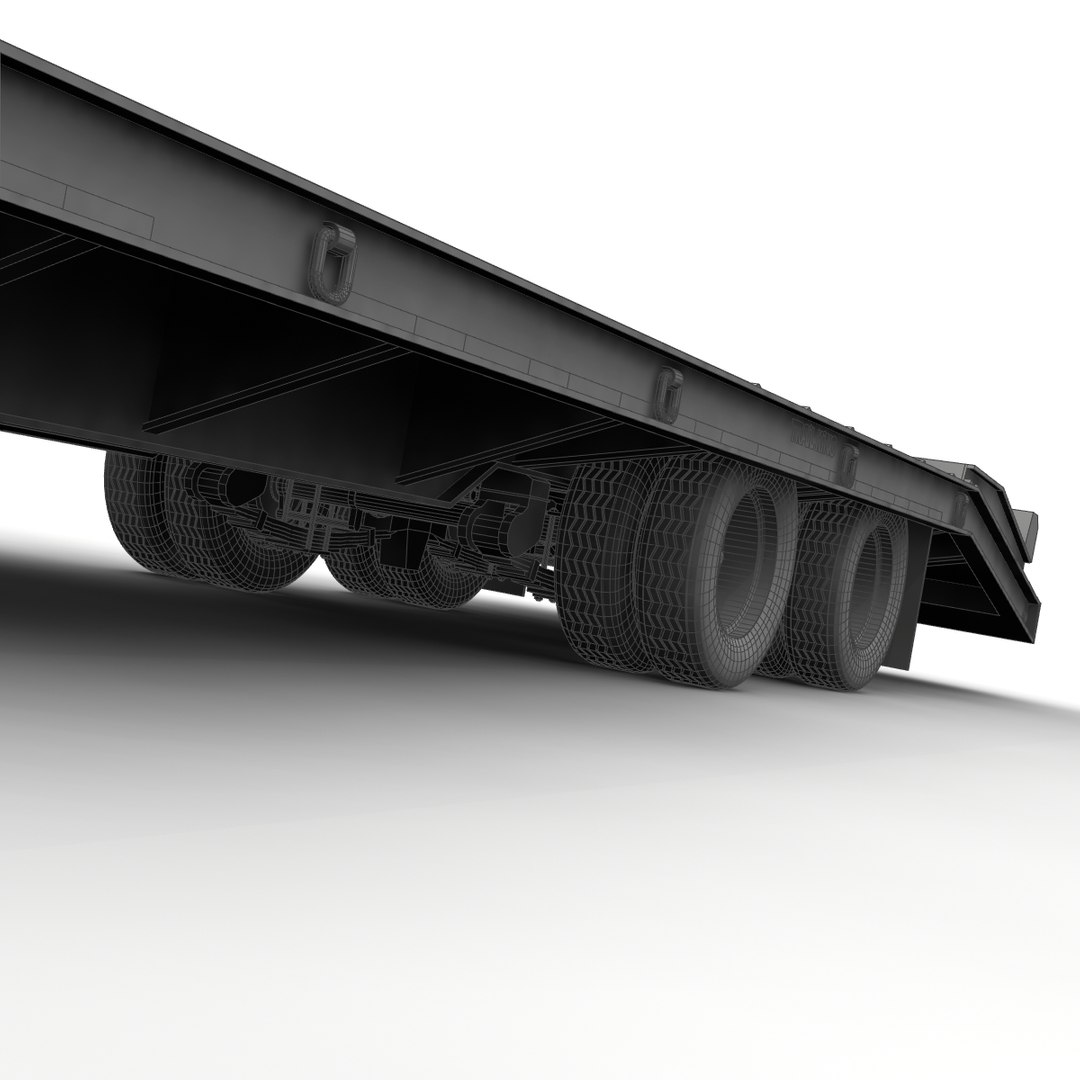 flatbed trailer 3d model