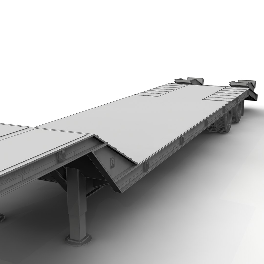 flatbed trailer 3d model