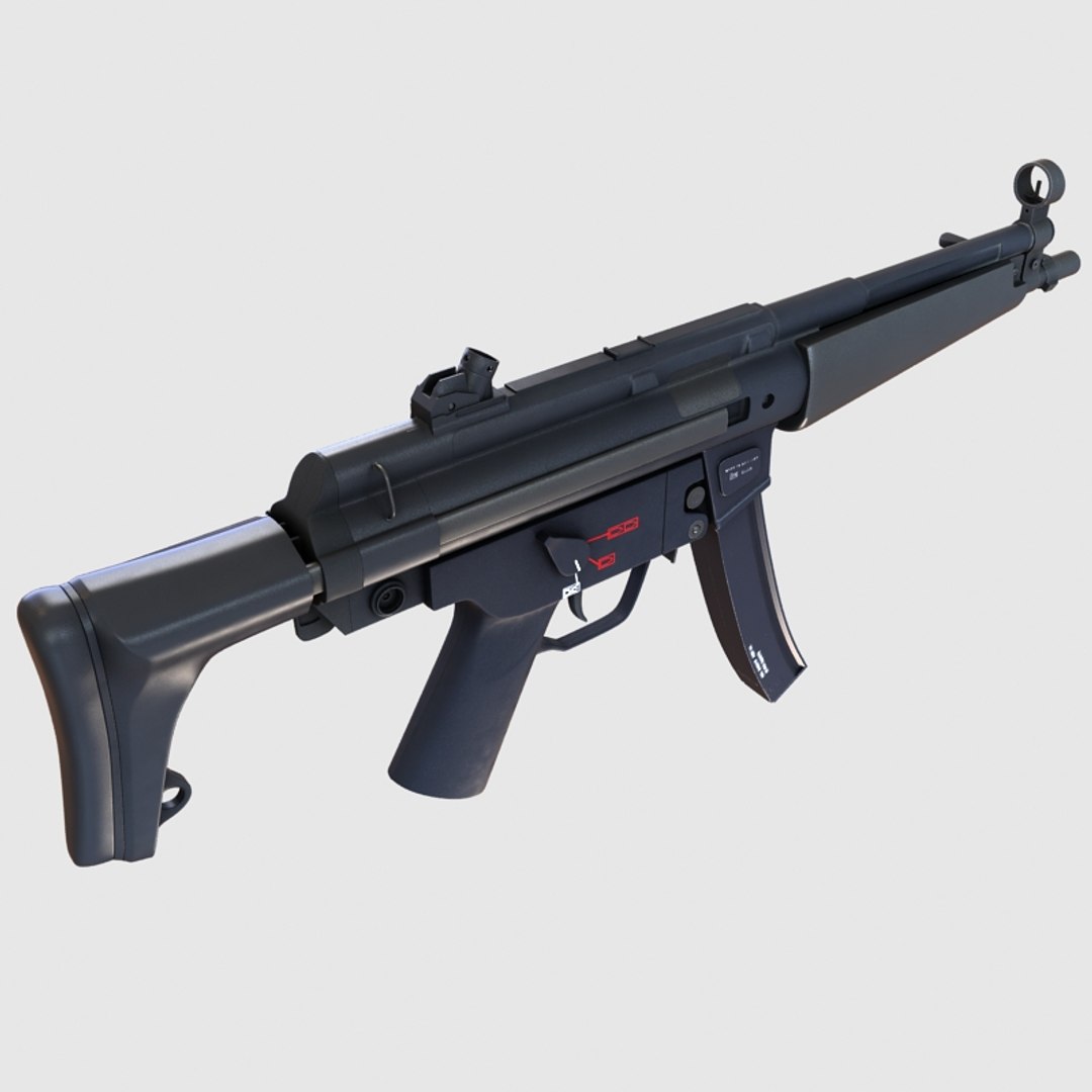 3d realistic submachine gun n