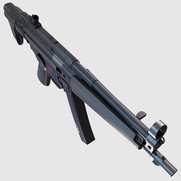 3d realistic submachine gun n