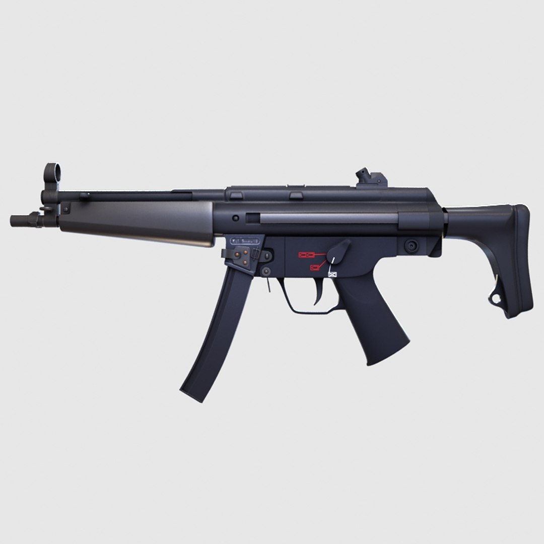 3d realistic submachine gun n