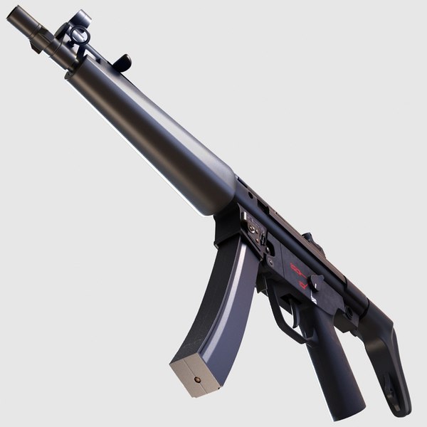 3d realistic submachine gun n