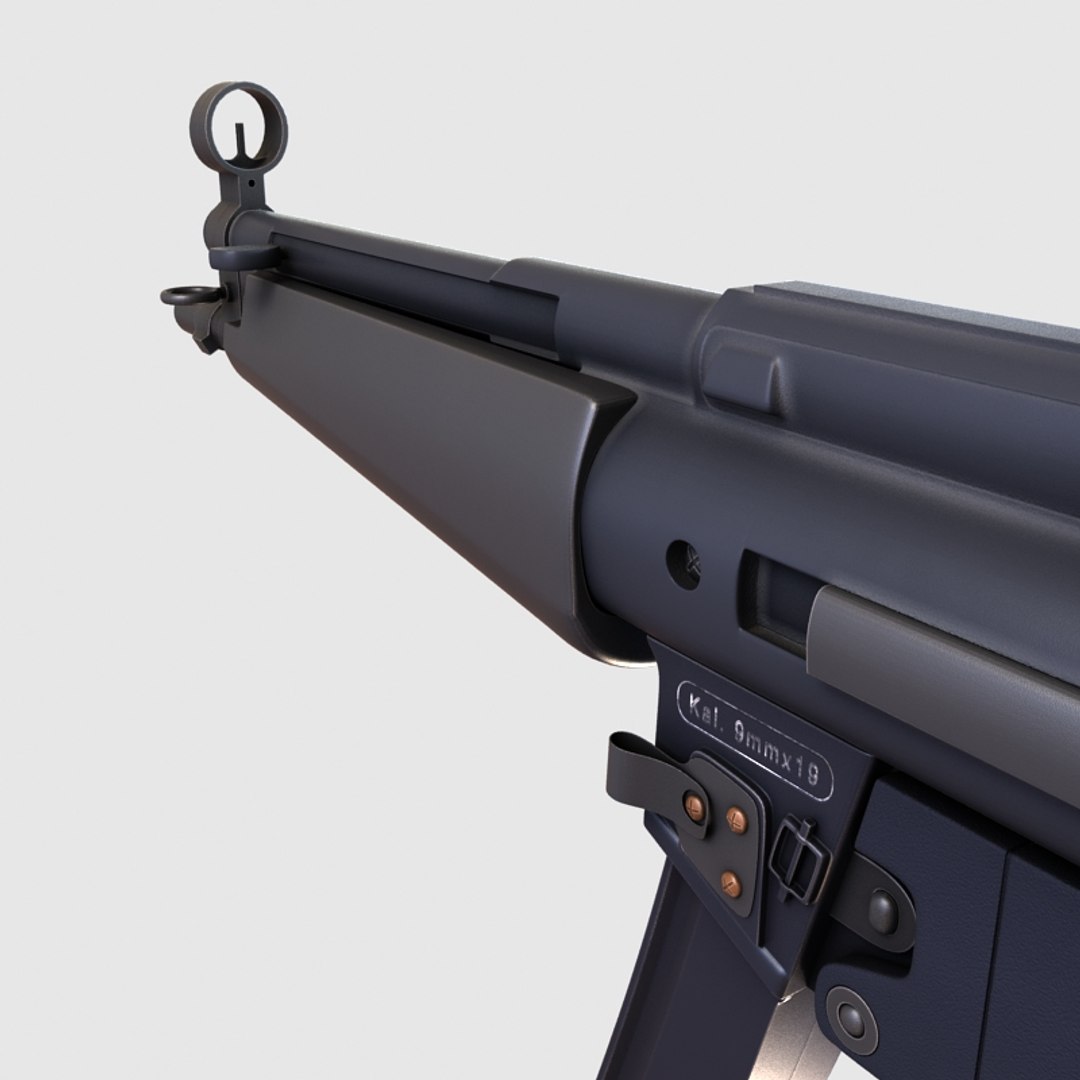3d realistic submachine gun n