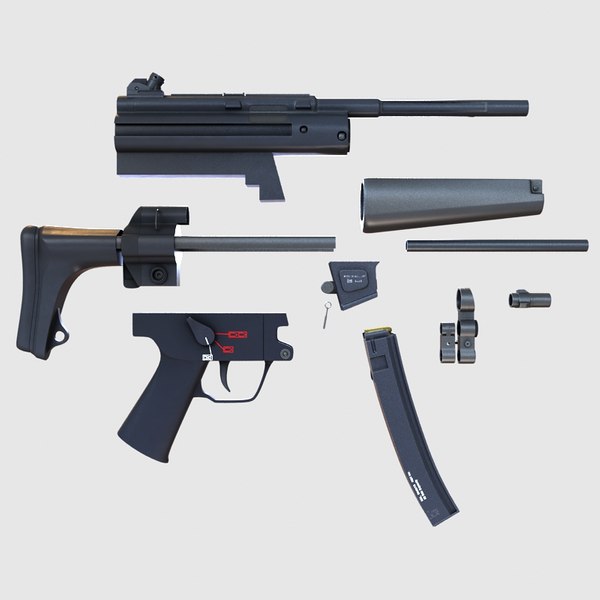 3d realistic submachine gun n