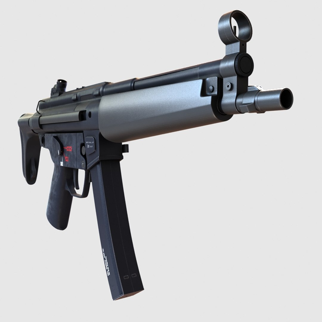 3d realistic submachine gun n
