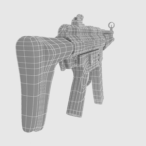 3d realistic submachine gun n