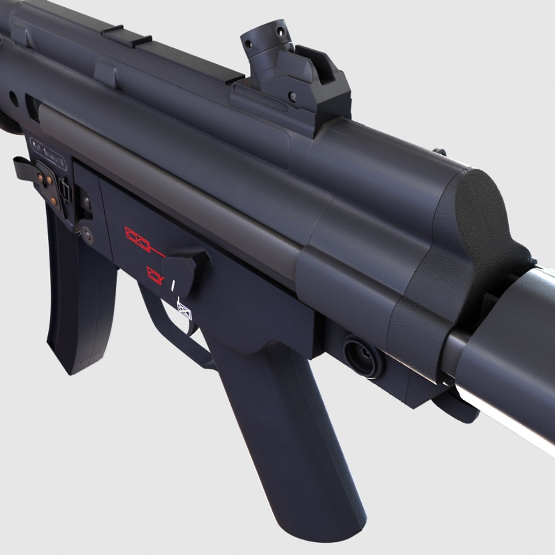 3d realistic submachine gun n