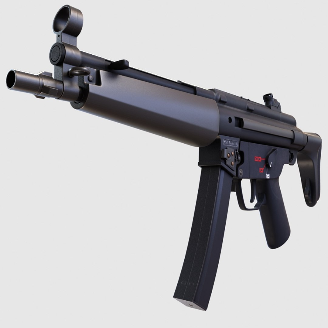 3d realistic submachine gun n