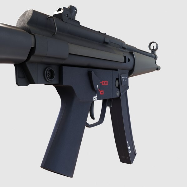 3d realistic submachine gun n