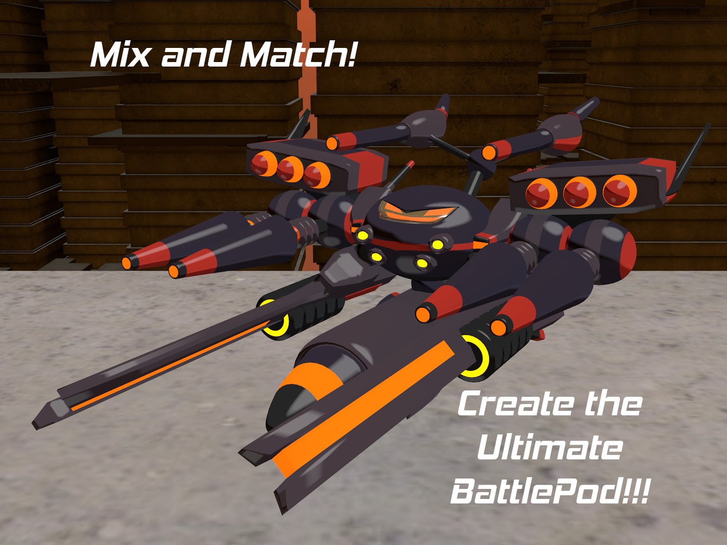 3D Atompunk Raygun Battle Pod Model - TurboSquid 1334247