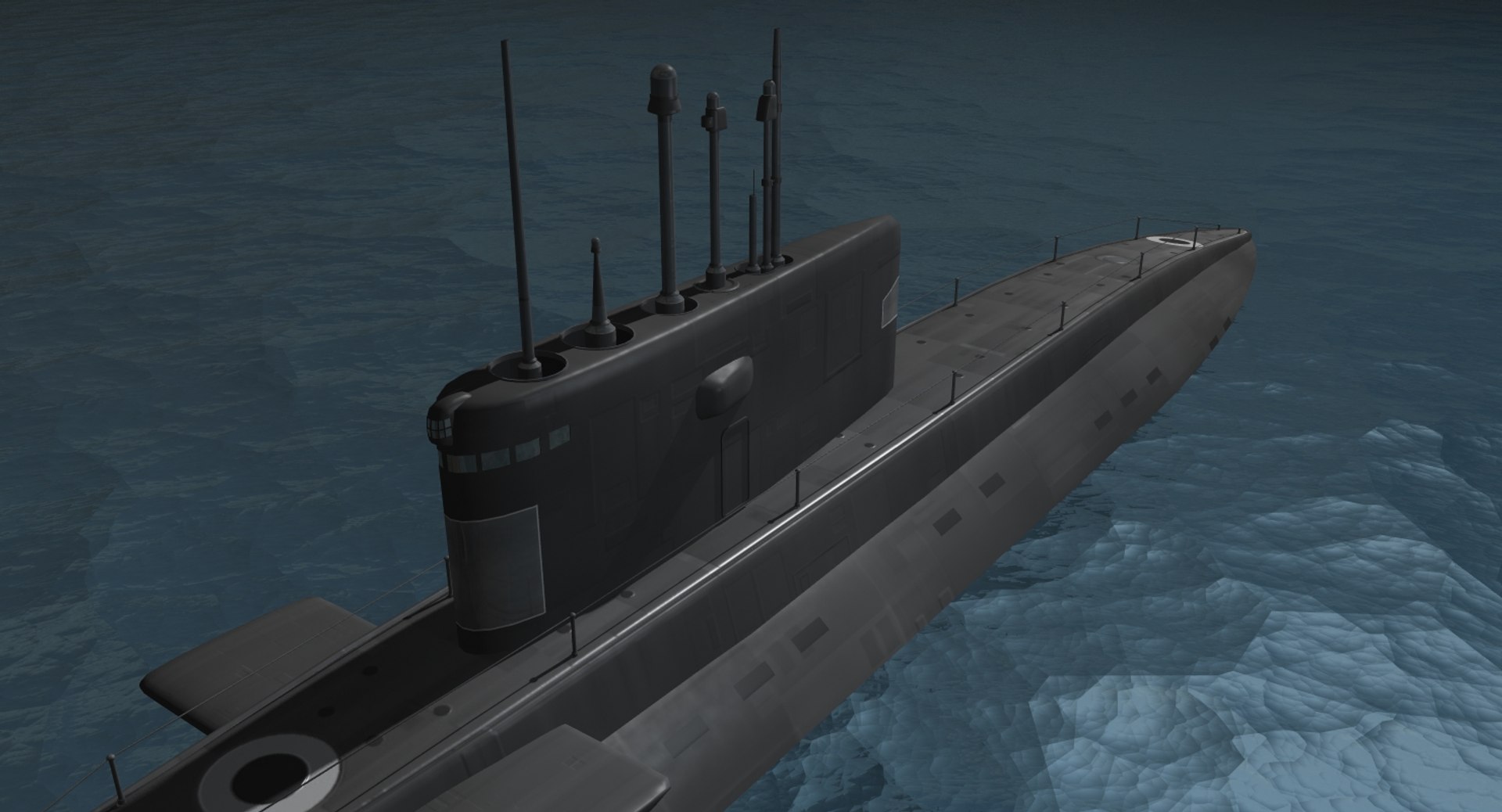 Russian Kilo Class Submarine 3d Model