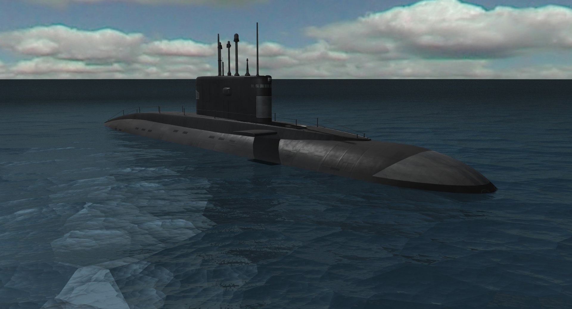 Russian Kilo Class Submarine 3d Model