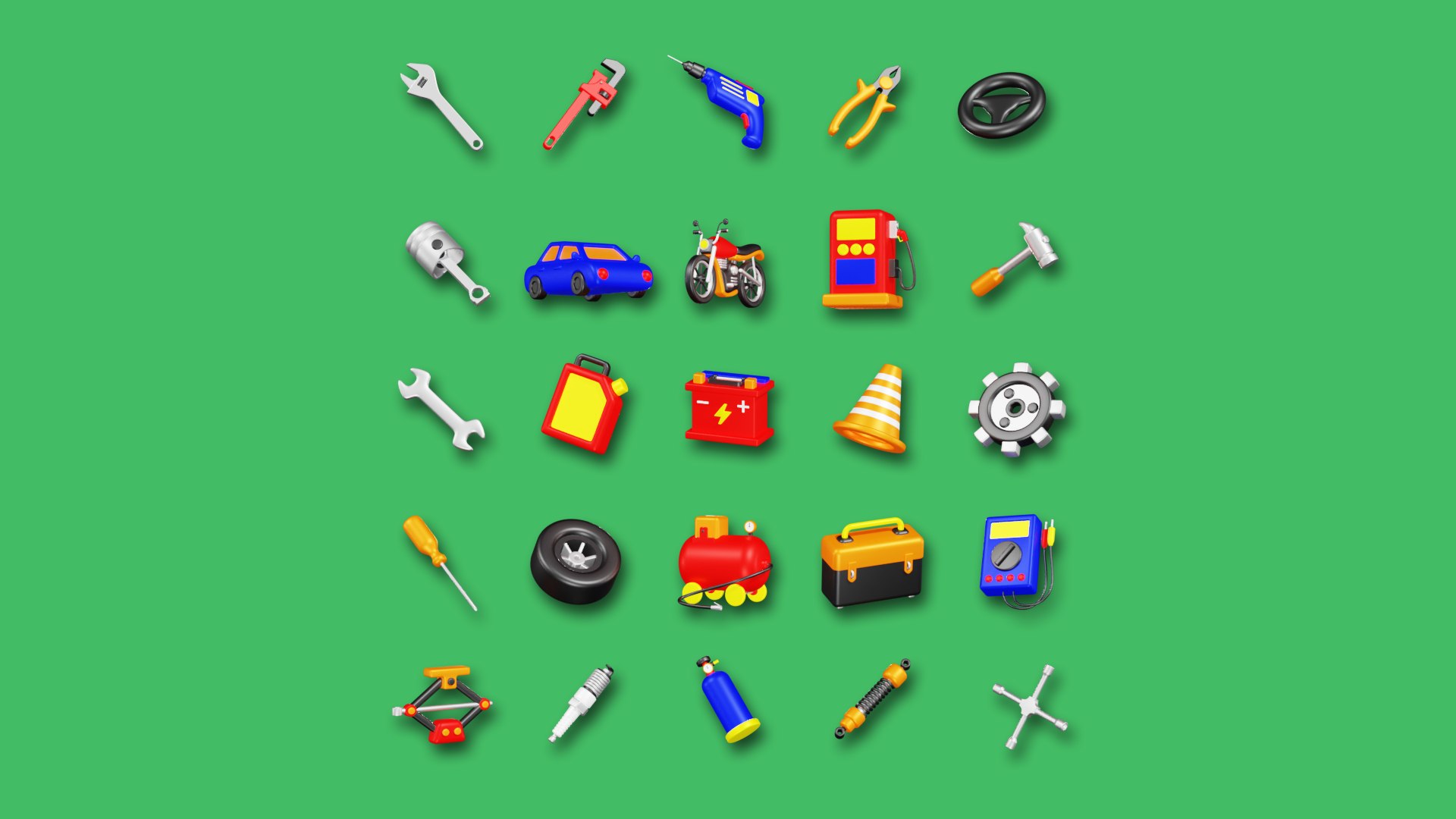 25 3D Automotive Icon Pack 3D - TurboSquid 2236091