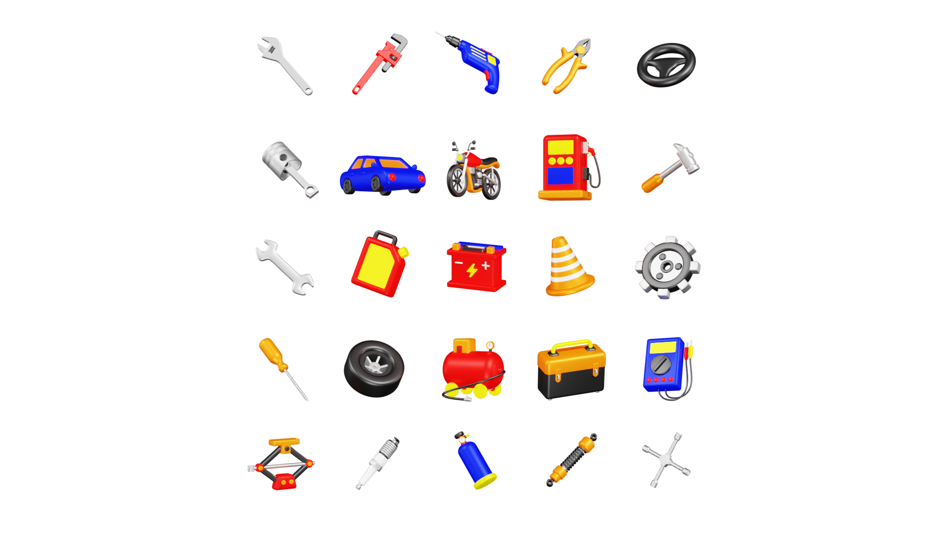 25 3D Automotive Icon Pack 3D - TurboSquid 2236091